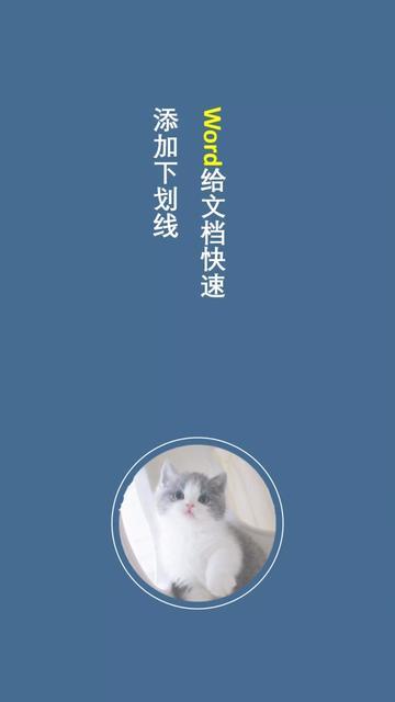 Word给文档快速添加下划线word,word办公技巧