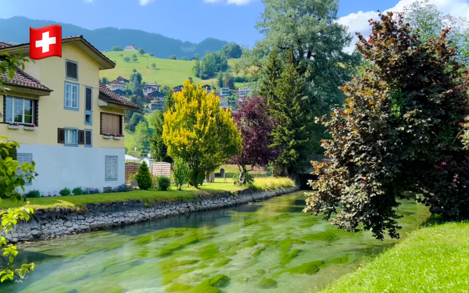 【4K超清】漫步游瑞士萨尔嫩(Sarnen)|瑞士历史小镇 2022.7