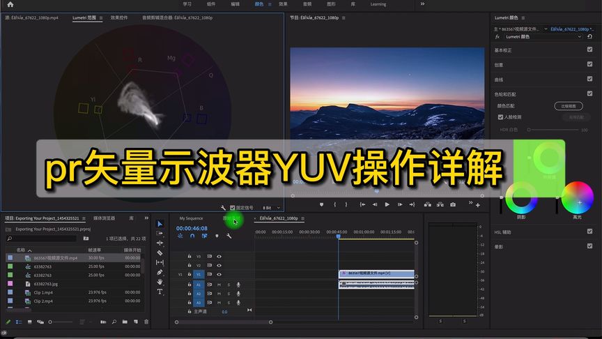 pr矢量示波器YUV操作实操演示