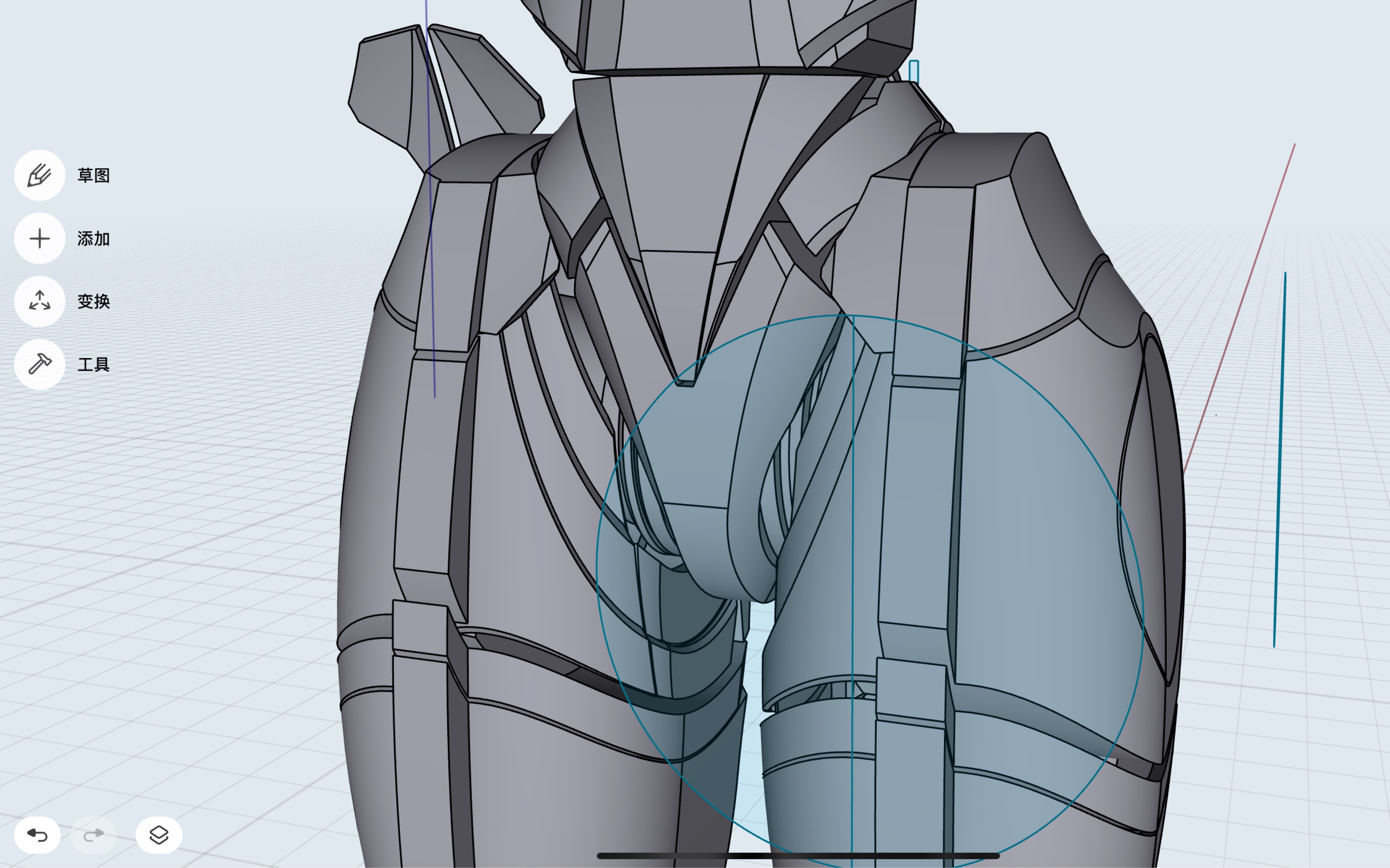 iPad建模基础教学,shapr3d轮滑机械少女设计测试