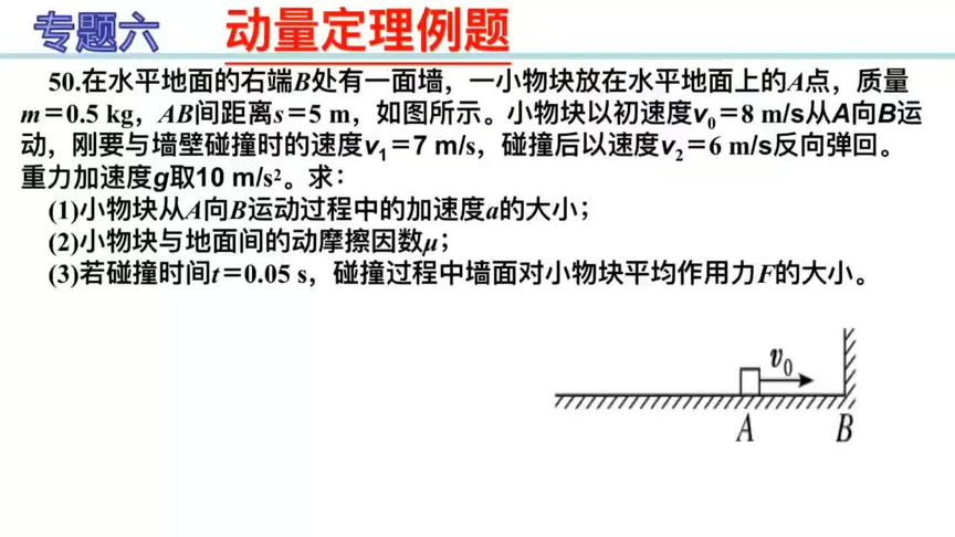 专栏视频 动量定理例题讲解