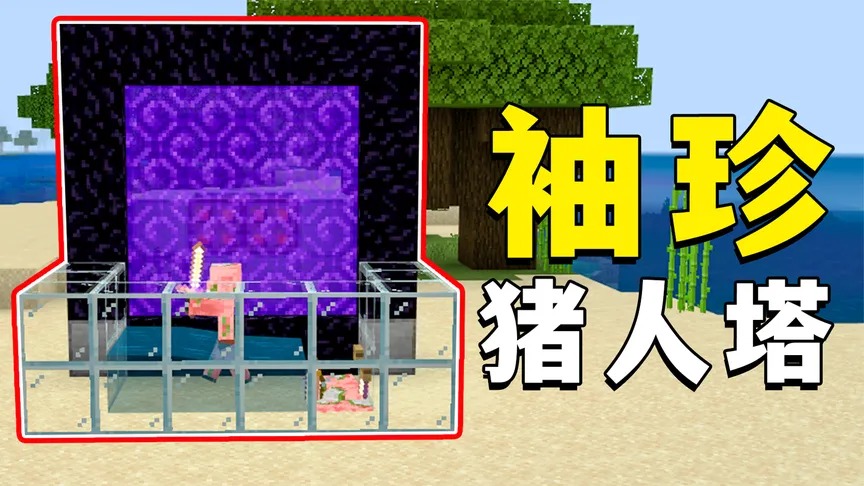 我的世界:袖珍猪人塔,结构简单占地少.