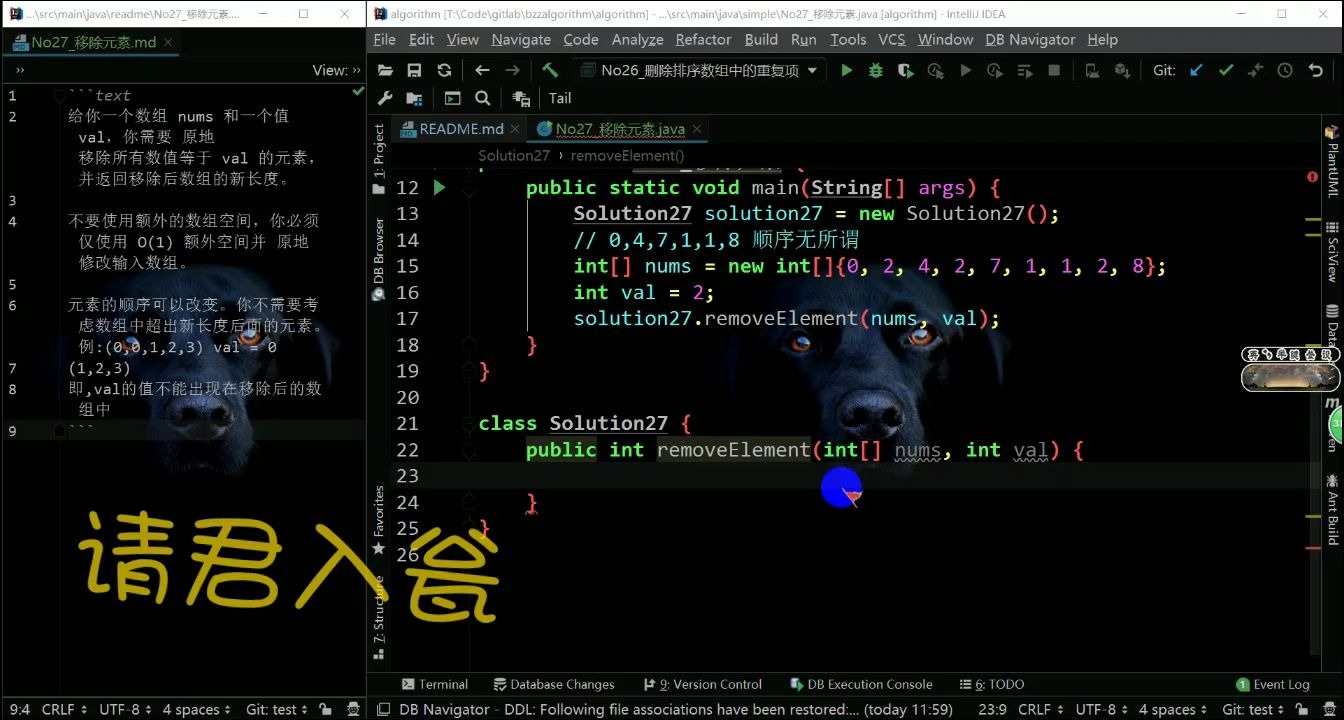 No27_1.移除元素(鸡贼法)