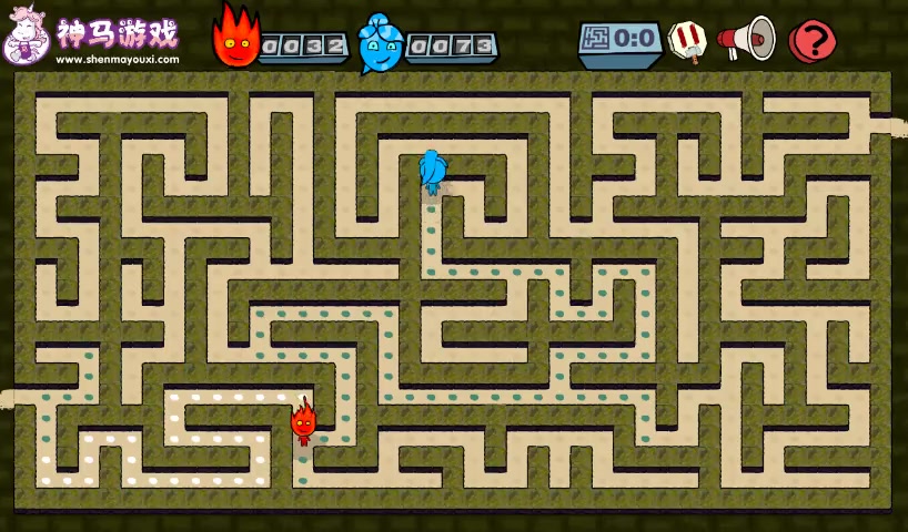 森林冰火人双人迷宫小游戏,在线玩,4399小游戏