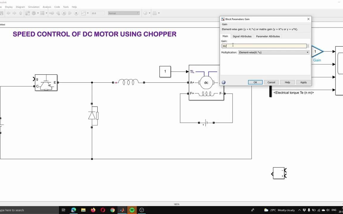 使用斩波器(闭环)控制直流电机的速度 MATLAB Simulink建模仿真