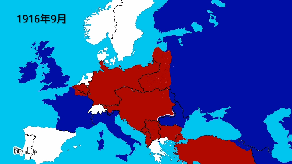 【历史地图】第一次世界大战欧洲战场全程战线