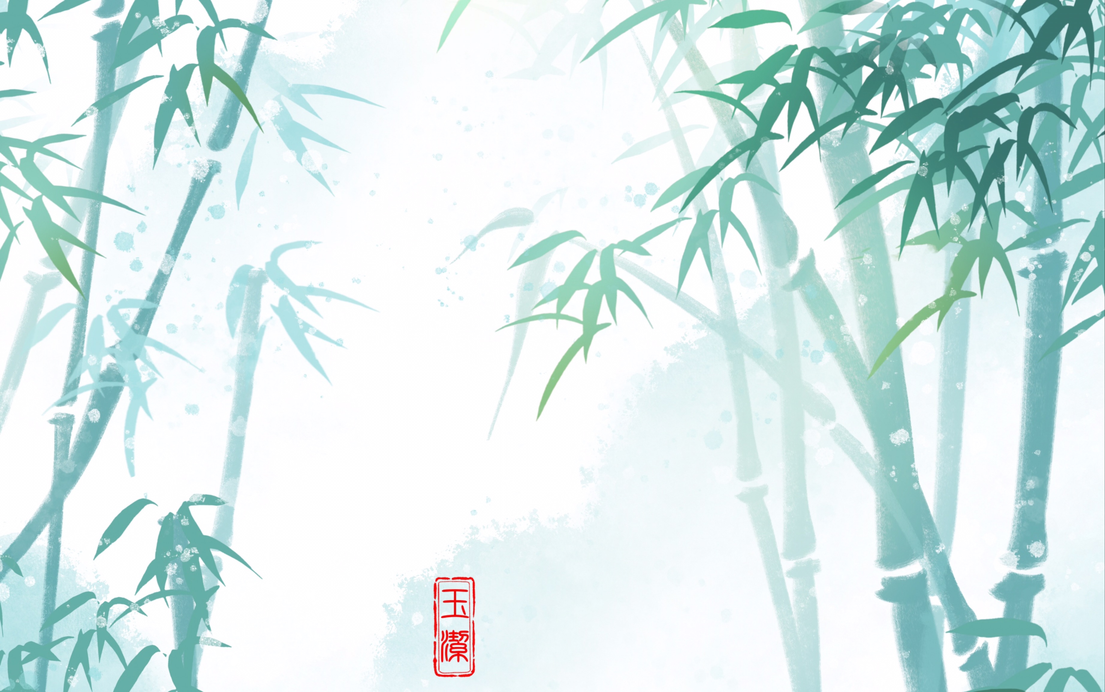 古风插画之竹林,用自制的竹叶笔刷画夏日竹林,详细绘画教程,零基础、...