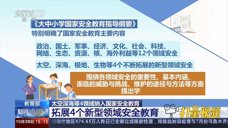 教育部:太空、深海、极地等4领域纳入国家安全教育|新闻直播间