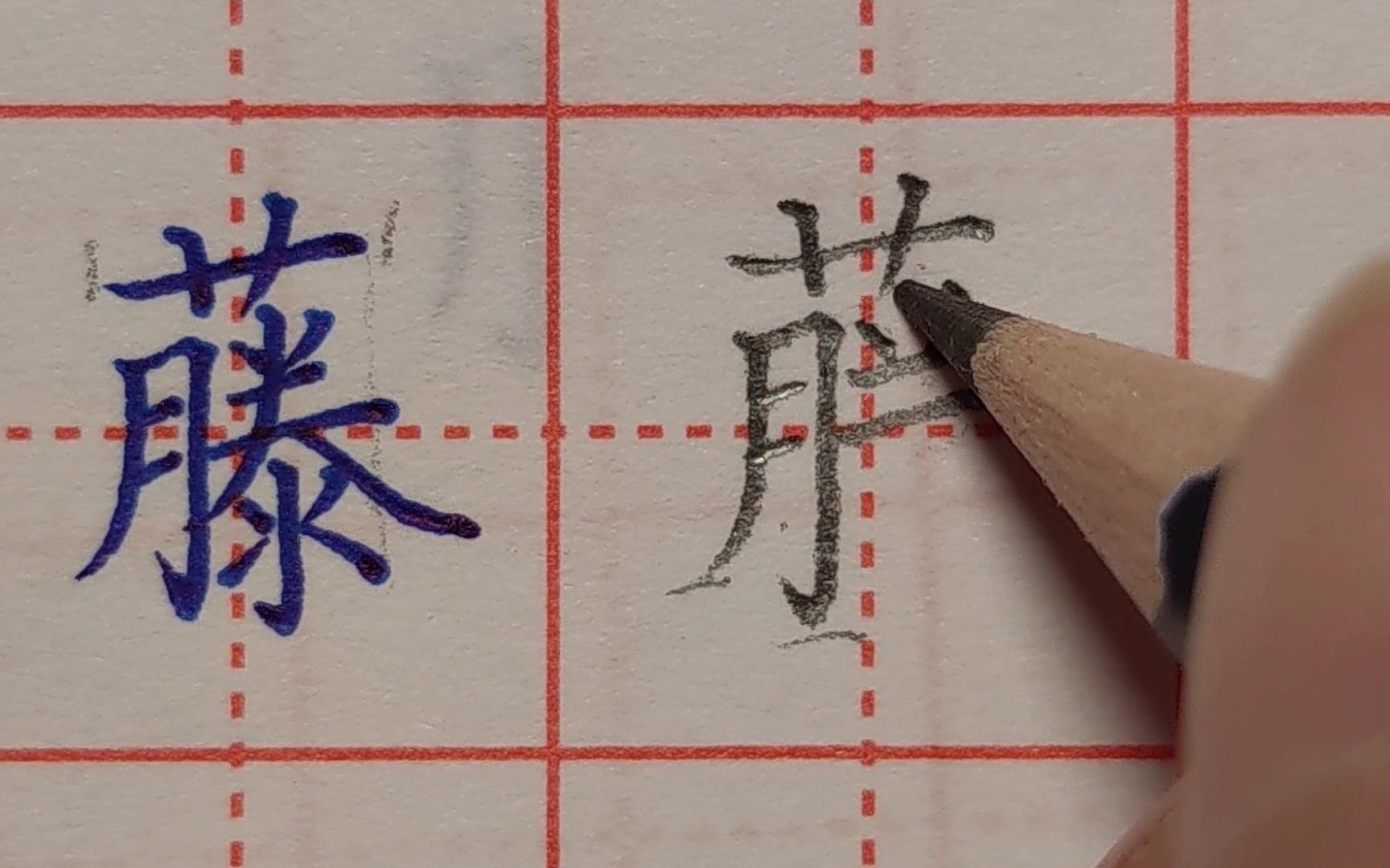 写好“藤”字的关键在哪里?笔画这么多,上下该如何安排才合理?