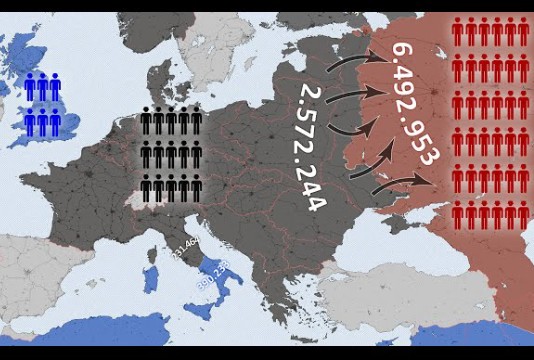 【历史地图】第二次世界大战欧洲战场战线与兵力变化(1939～1945) ...