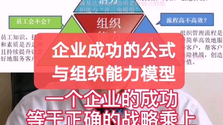 企业成功的公式,与组织能力三角模型
