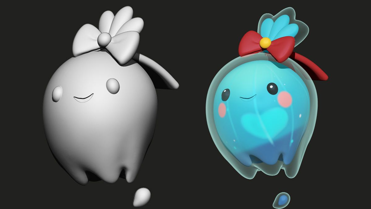 【zbrush雕刻】一节课教你雕刻“水母”小案例手办,适合0基础学的...