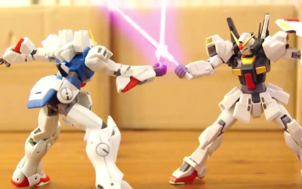 【转载】高达模型定格动画:MS vs MS(MK2 vs V高达)
