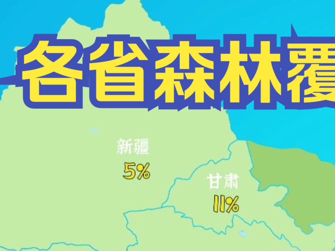 "各省森林覆盖率示意图"