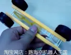 10倍增速远距离橡皮筋动力小车 科技小制作 学生制作