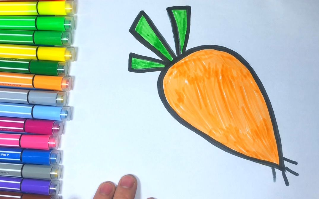 画胡萝卜的方法视频教程 画胡萝卜简笔画 儿童画画视频教程