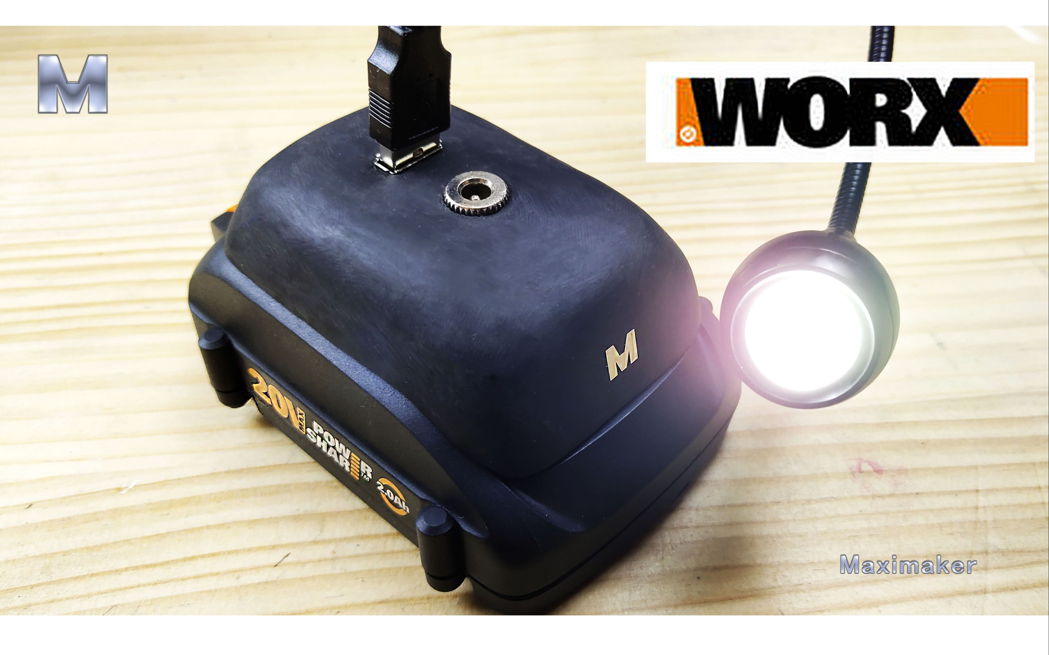 自制WORX 20V电池USB和20V扩展坞转换器,无线往复锯