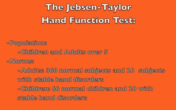 Jebsen Taylor Hand Function Test