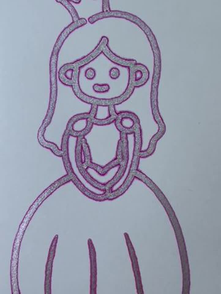 公主简笔画,简单易学,你也试试吧 #