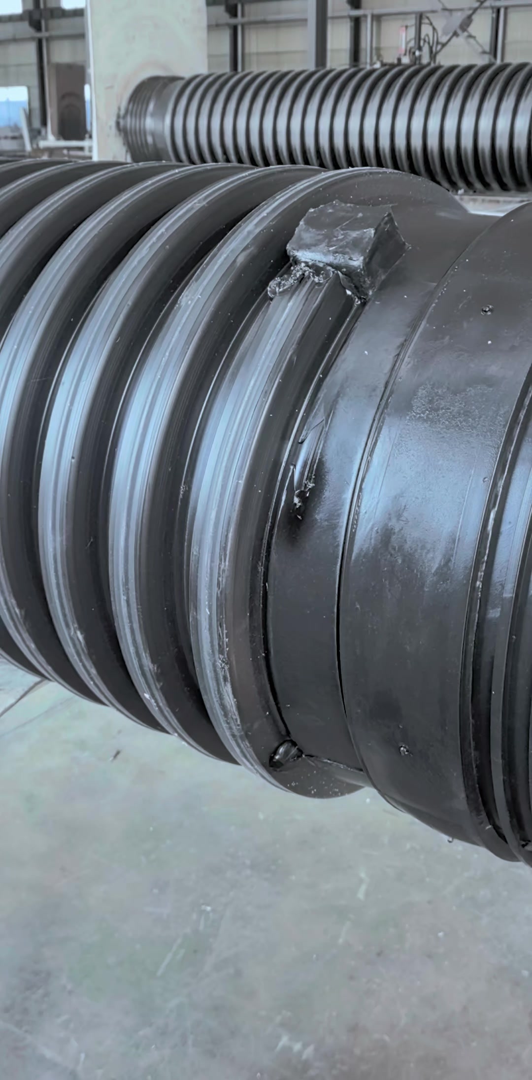 一体注塑扩口胶圈连接 双高筋增强聚乙烯(HDPE)缠绕管 内肋增强聚...