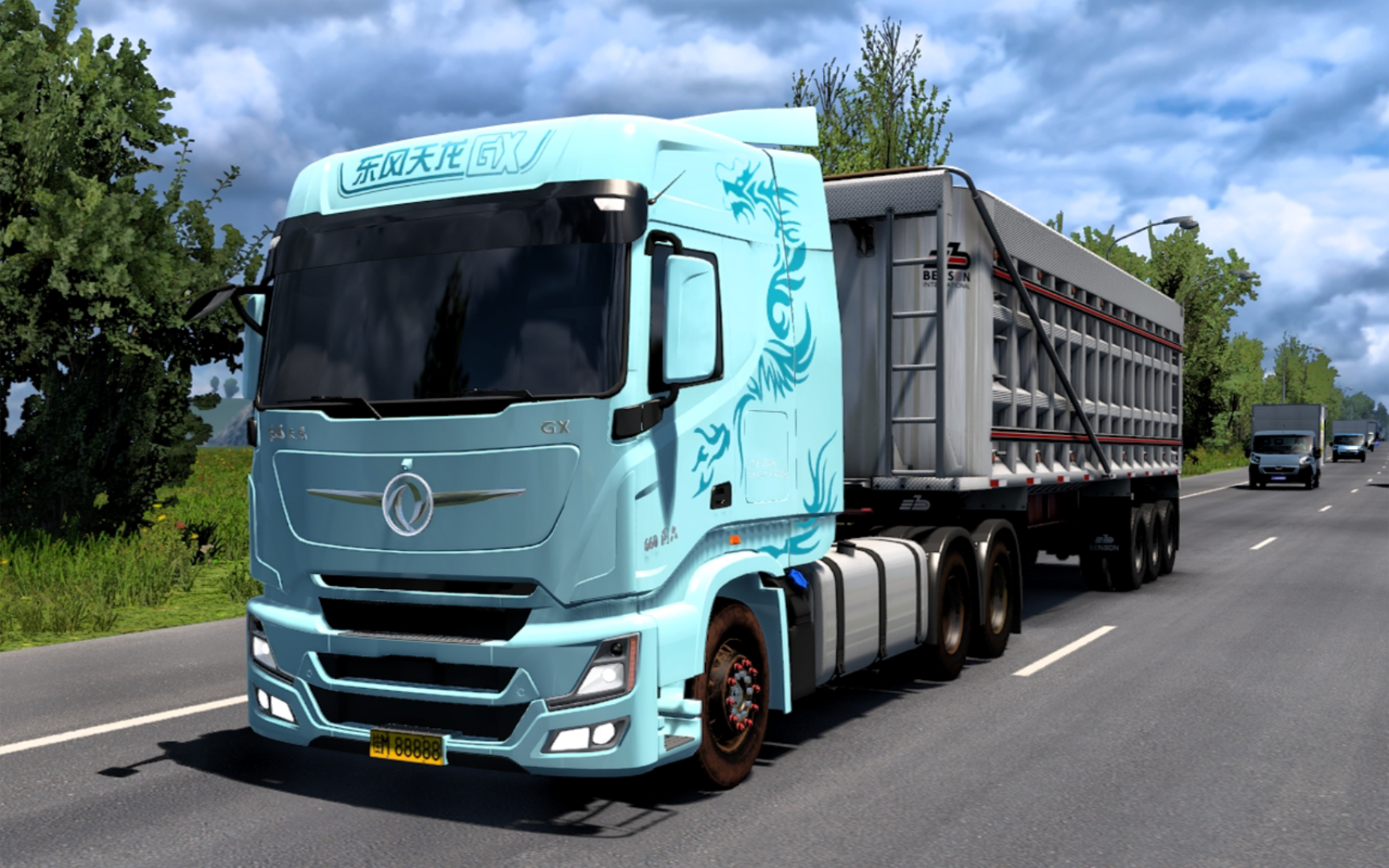 【欧洲卡车模拟2】驾驶东风天龙旗舰GX钦州-南宁运输100吨煤炭