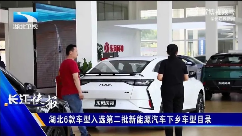 湖北6款车型入选第二批新能源汽车下乡车型目录(长江云)
