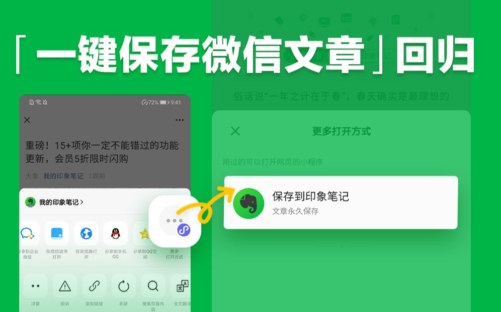 一键保存微信文章,不怕删、不怕丢、不怕乱【印象笔记·小程序】