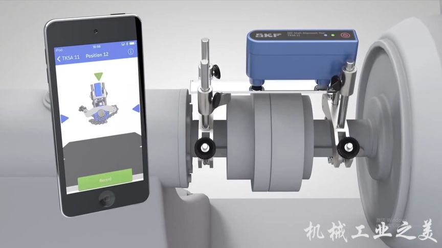 SKF专用轴对中仪,来找正联轴器两侧的轴心,太专业了!