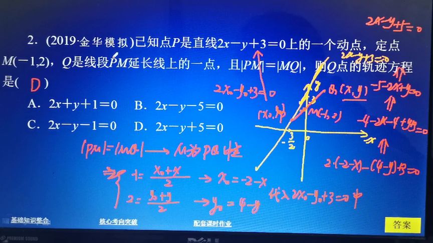 停课不停学:学习求动点的轨迹方程。