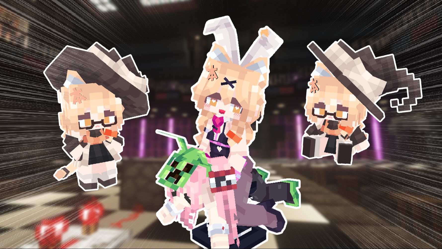 ߥ�猫爬架 ,哈基本和怕基爬ߥ�(我的世界模型分享)