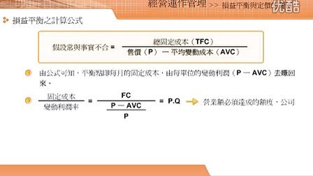 损益平衡之计算公式13