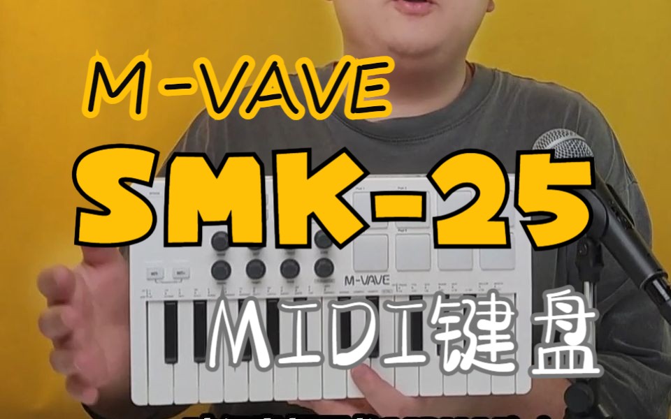 【新浦电声】M-VAVE SMK-25 便携25键midi键盘控制器介绍 可电池...