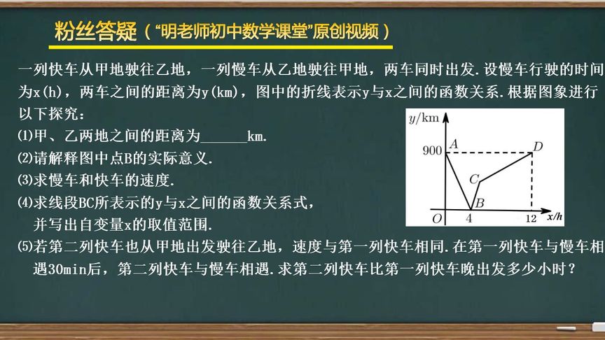 粉丝答疑262:一次函数与行程问题,如何读懂行程问题图象?