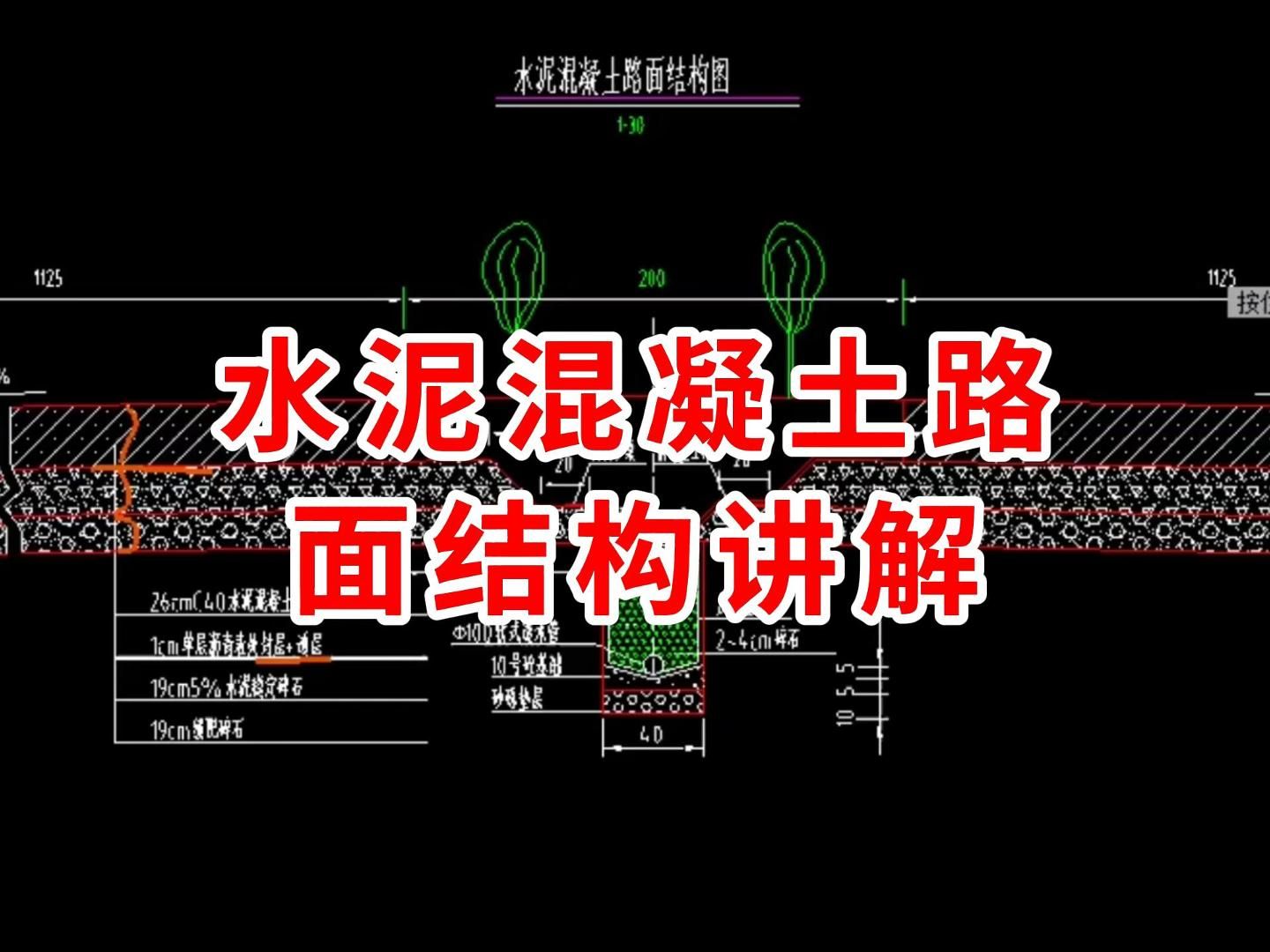 水泥混凝土路面结构讲解/路桥施工图纸怎么看/路桥施工教学/建筑施工...