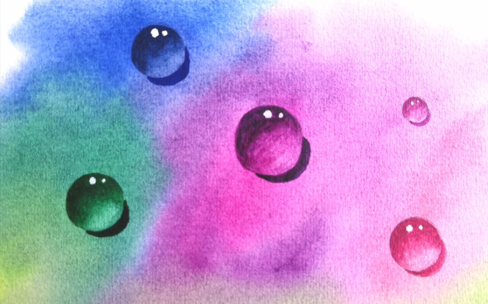 水珠水滴水彩画手绘教程