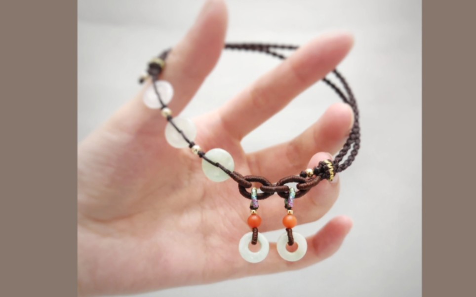 翡翠平安扣宫廷典雅风脚链制作教程|我的脚何德何能能配得上它