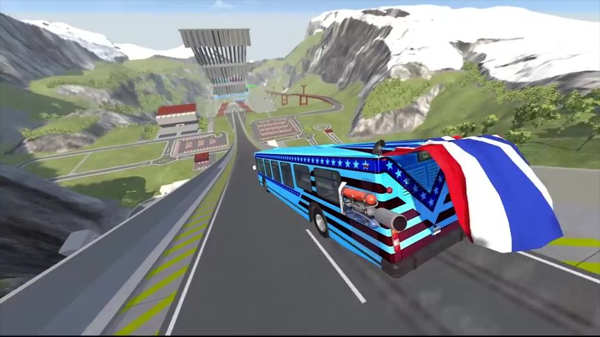 汽车模拟:开车跳进披萨车道