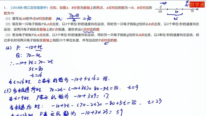 要理解并掌握数轴两点的距离的表示方法