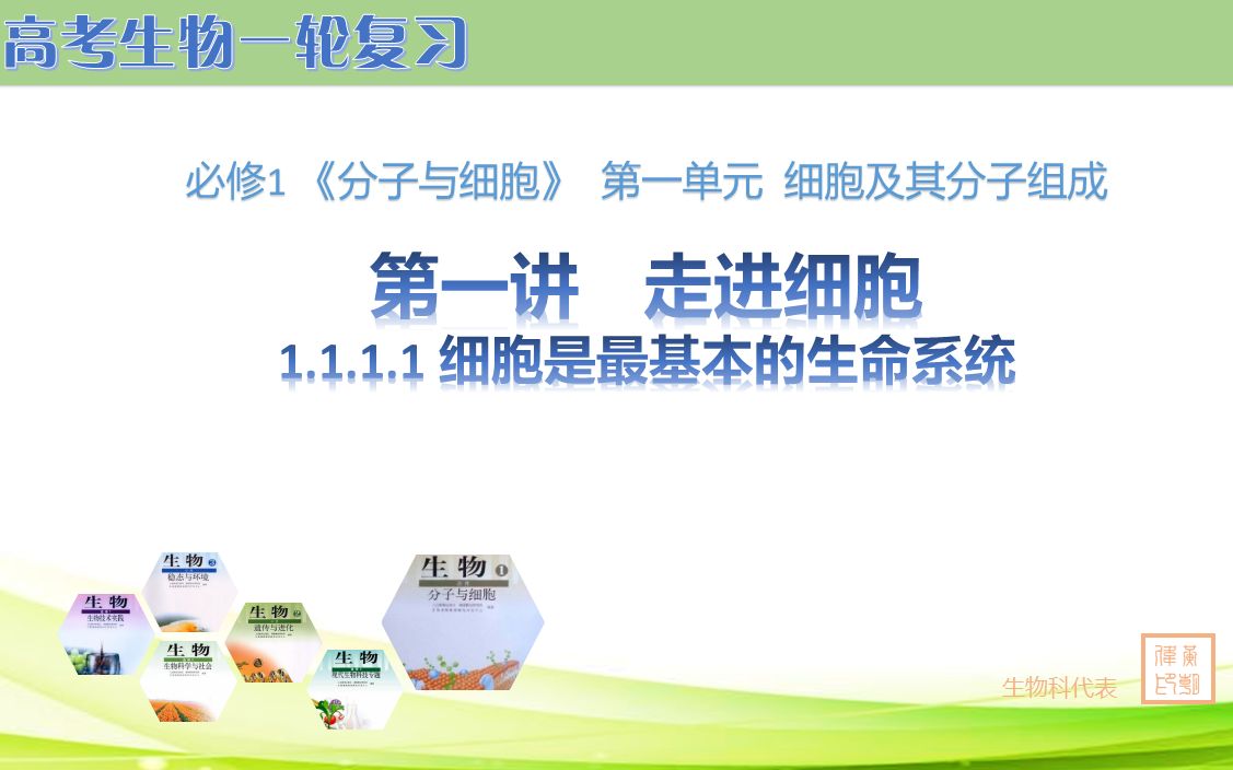 高考生物一轮复习:1.1.1.1走进细胞——细胞是最基本的生命系统