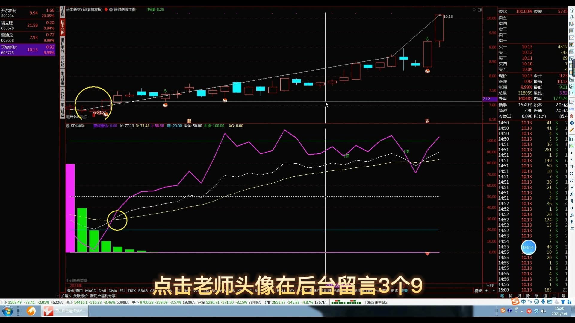 低吸高抛抄底介入——KDJ升级版+旺财送股指标,搭配使用效果极佳!