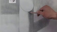 素描几何形体圆柱斜面体
