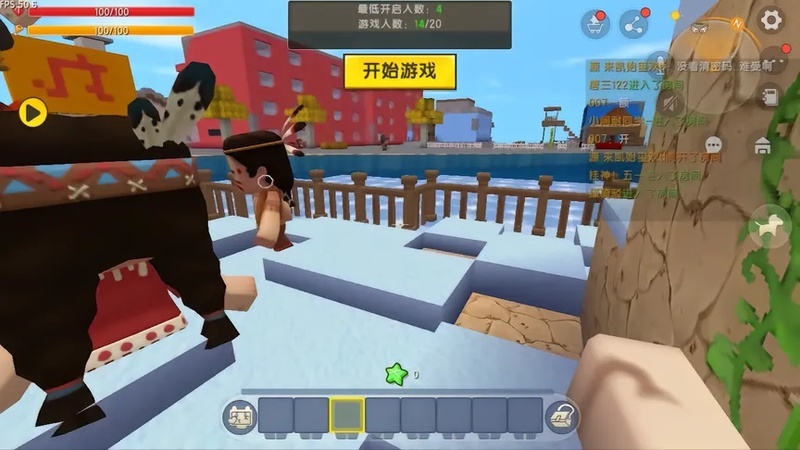 迷你世界:菜鸡好好落地成盒