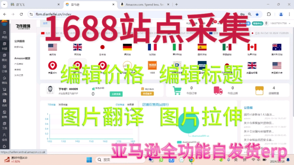 关于亚马逊erp在1688站点采集到的商品,编辑后再进行铺货的一个操作...