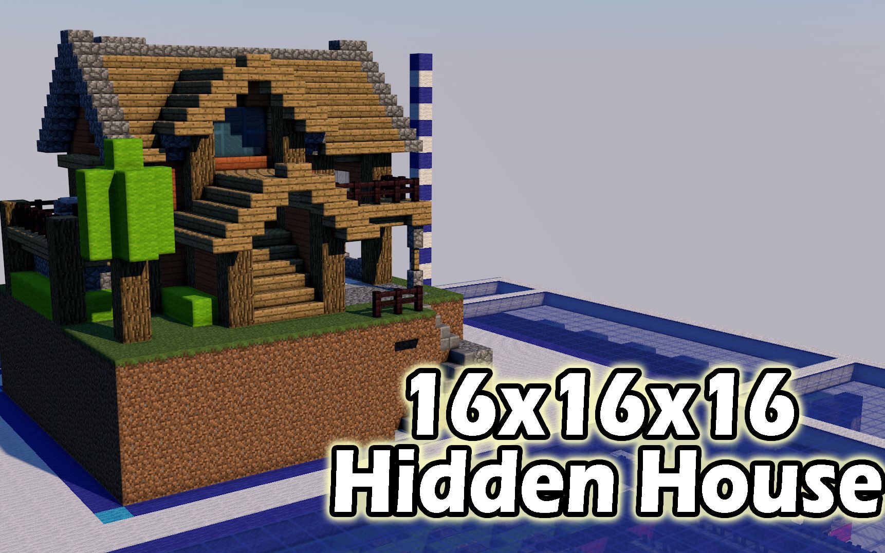 【飞行器大法】16x16x16隐藏房子/玻璃完全下吸门(PC 1.11+)