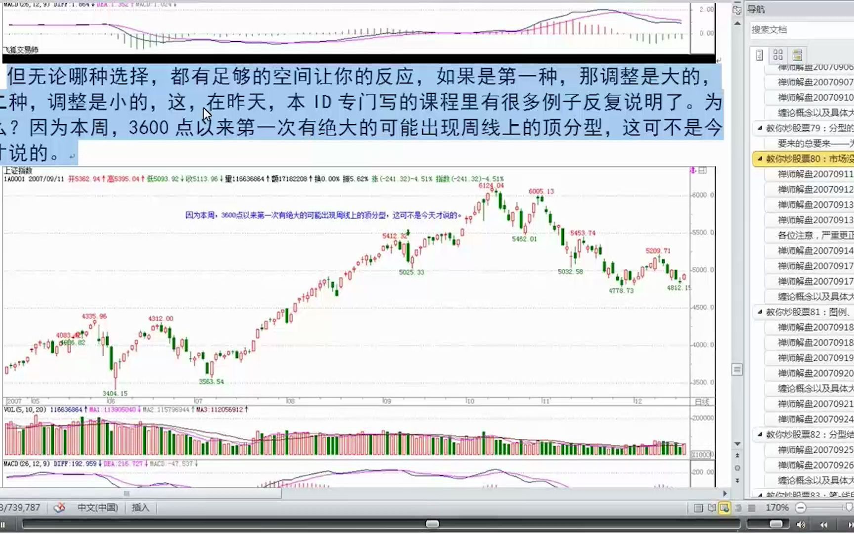 逐句读缠-教你炒股票80:市场没有同情、不信眼泪
