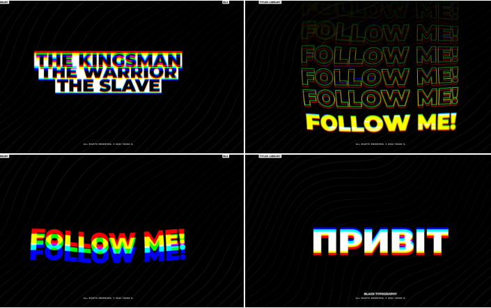 AE模板-RGB色彩分离失真效果的动态文字标题