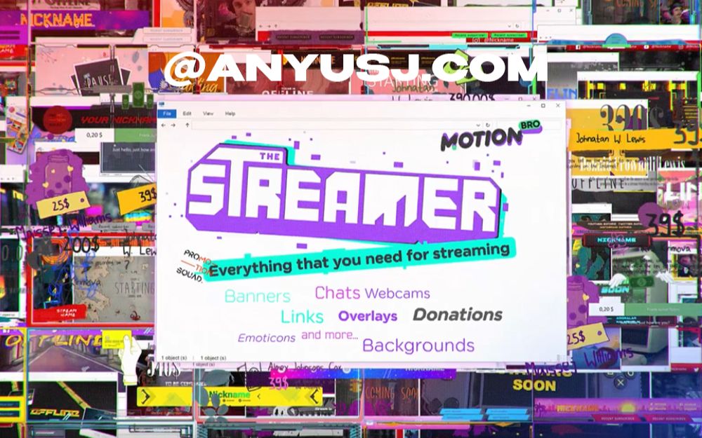 500多款潮流工业游戏风直播海报窗口边框表情设计AE视频模板