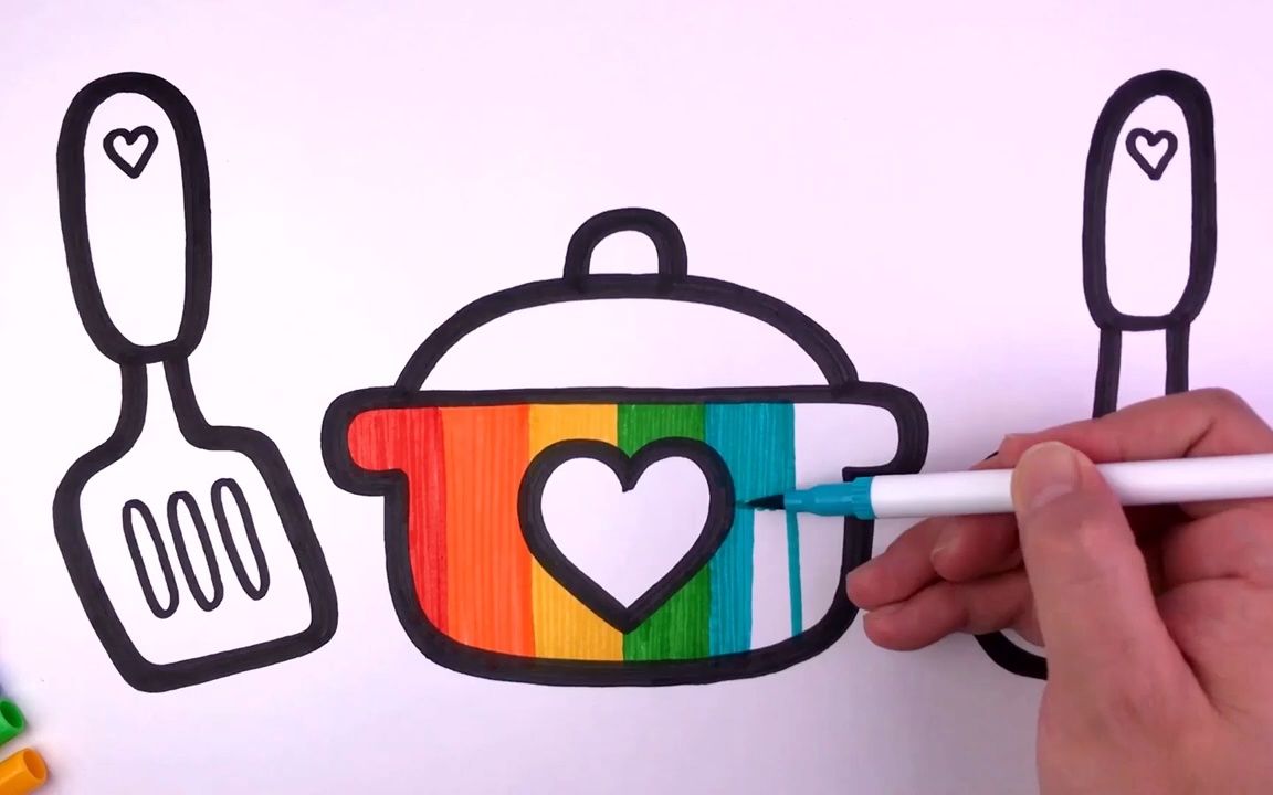 儿童简笔画-教孩子们画厨房用具