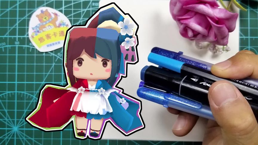 迷你世界:蓝色的花小楼你见过么?作者用蓝色画笔将她画出