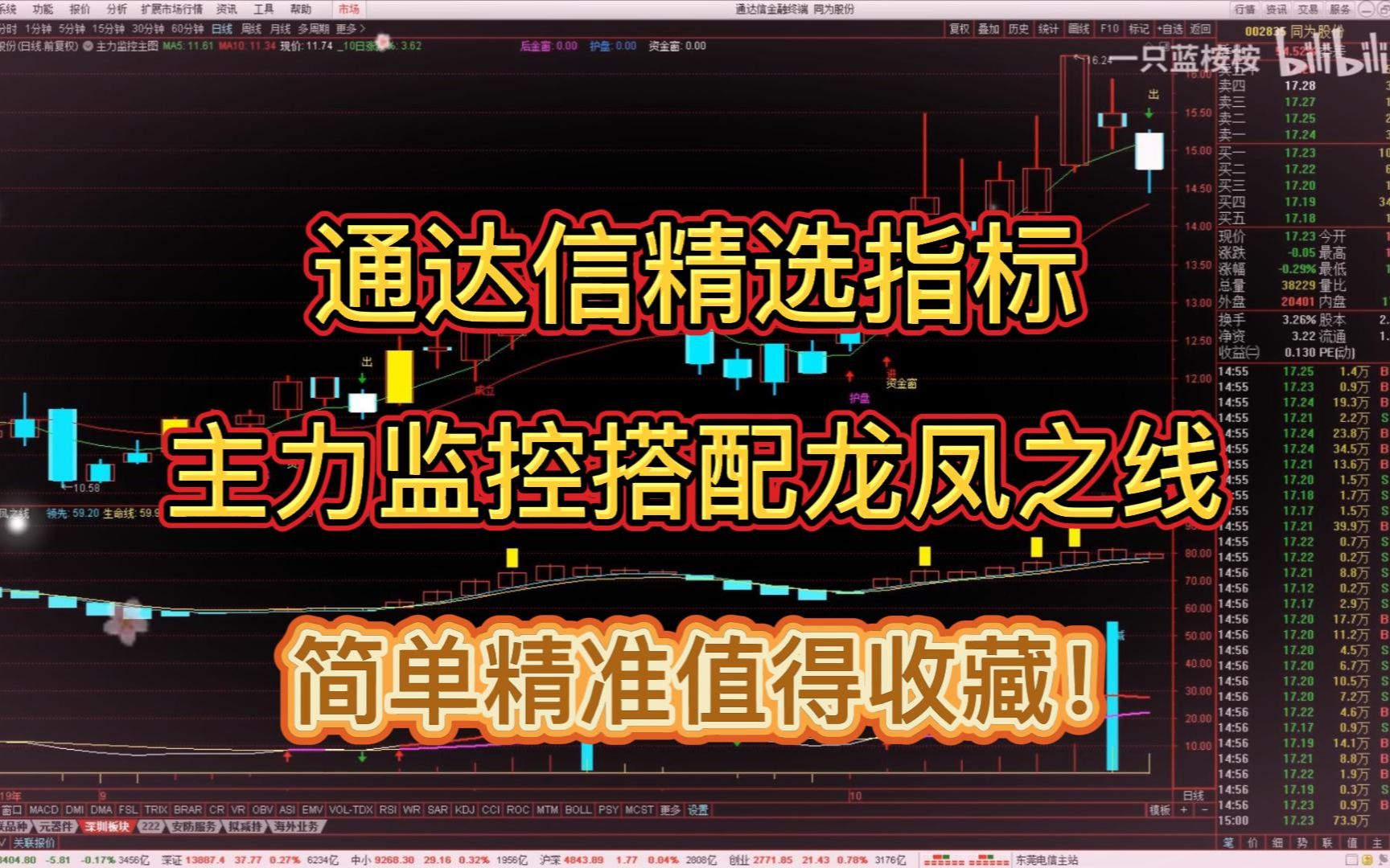 精选指标——主力监控主图搭配龙凤之线,简单精准!